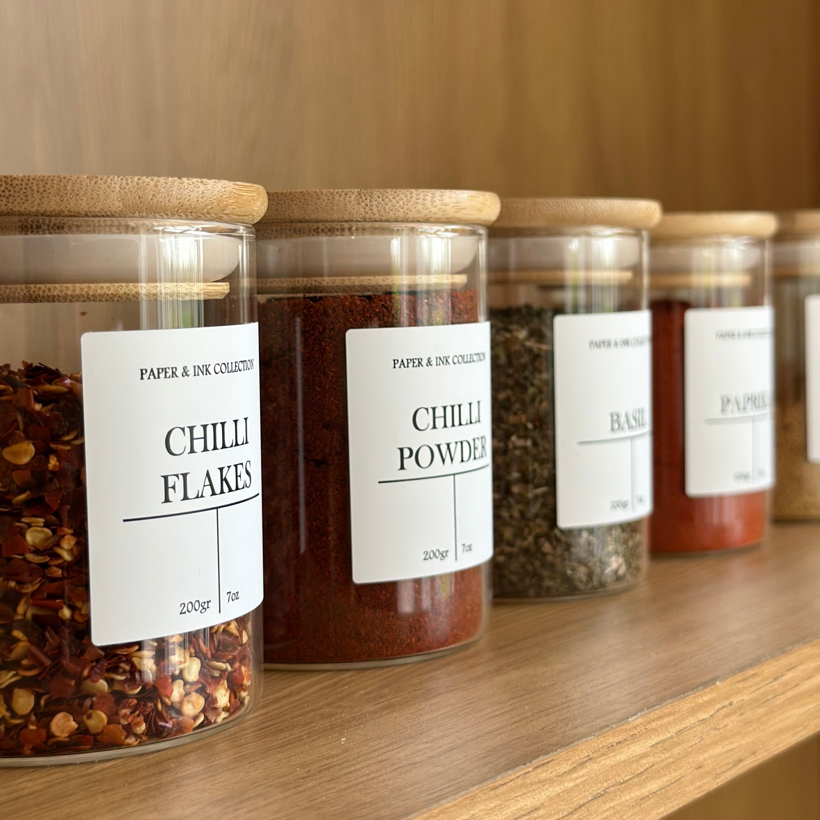 Small Round Spice Jar with Bamboo Lid - 220ml – Paper & Ink