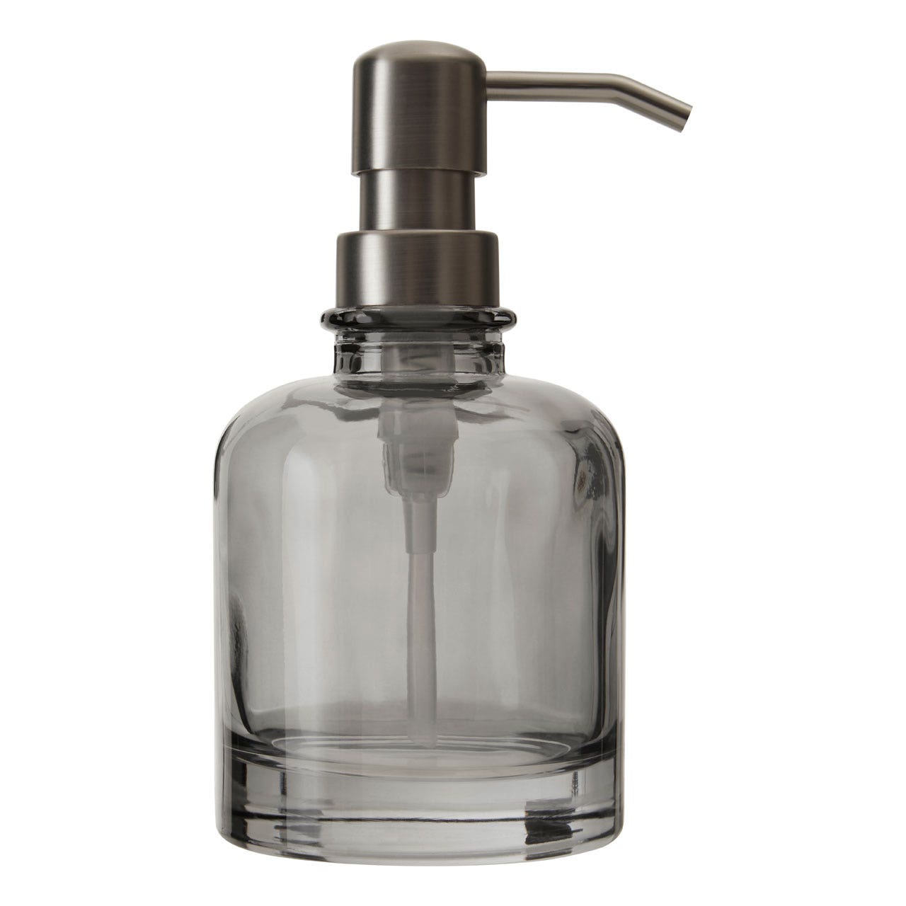 Silver Grey Glass Soap Dispenser Short 330ml